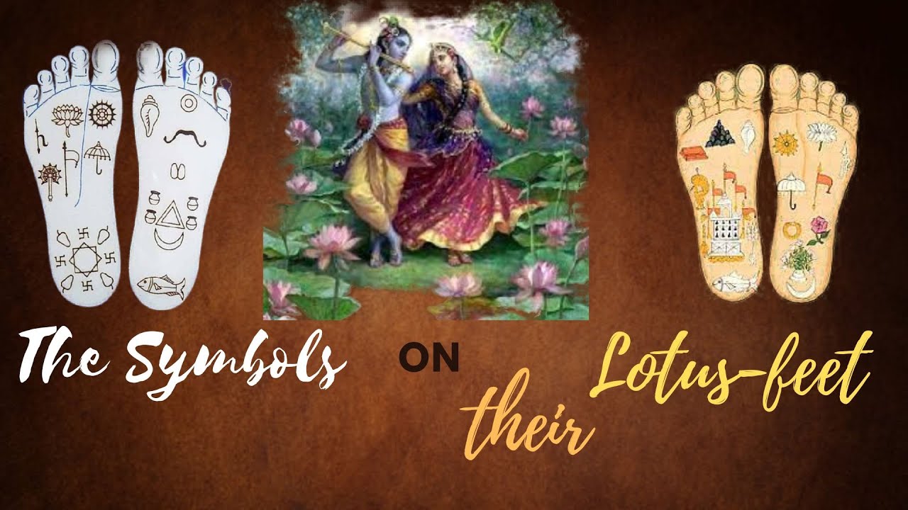 The meaning of the signs at Radha & Krishna´s Lotus-Feet - YouTube