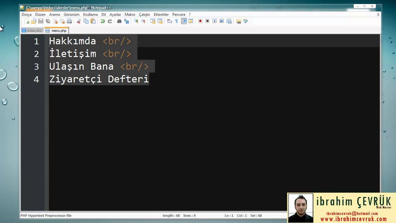 Php Dersleri 14 - Dahil Etme Komutları (include , require) - YouTube
