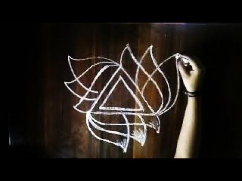 beautiful freehand rangoli| triangle rangoli | simple kolam #rangoli ...
