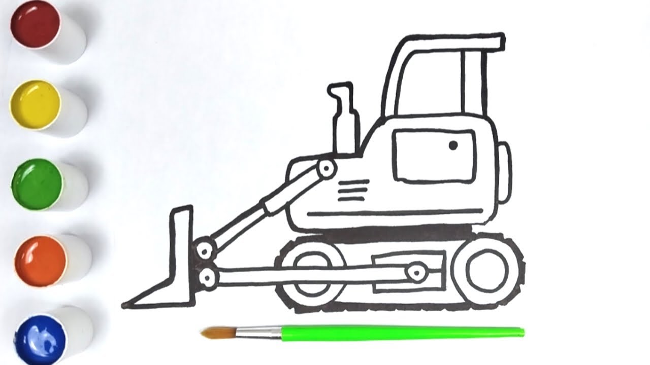 How to Draw a Bulldozer | for Kids, painting, part 35, - YouTube
