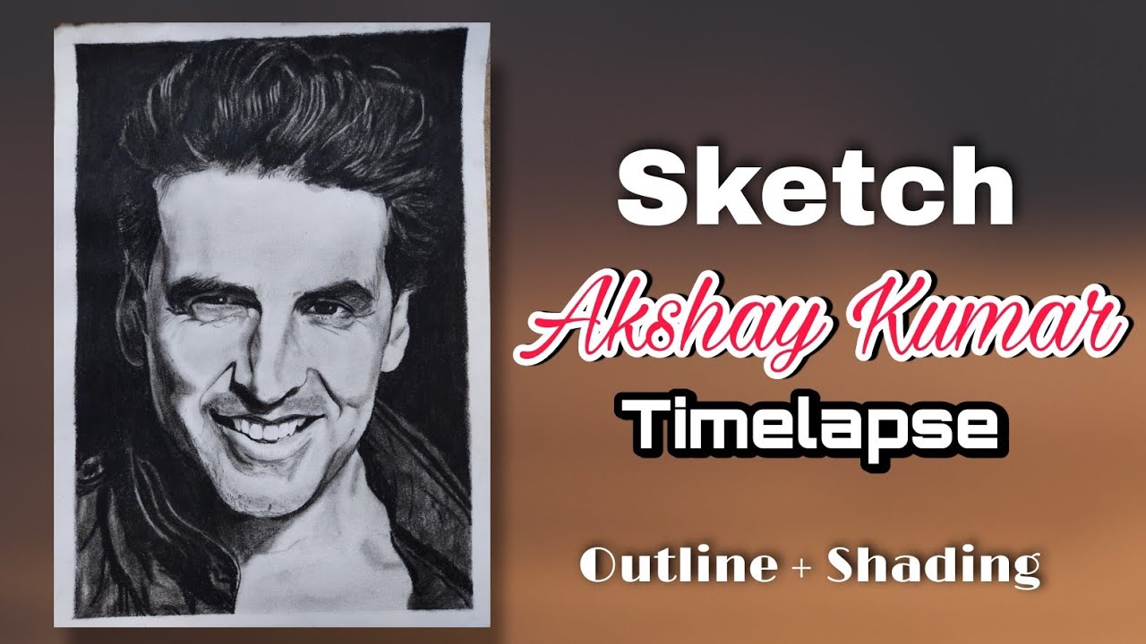 Sketch @Akshay Kumar | Outline + Shading | Timelapse | Khiladi |Drawing ...