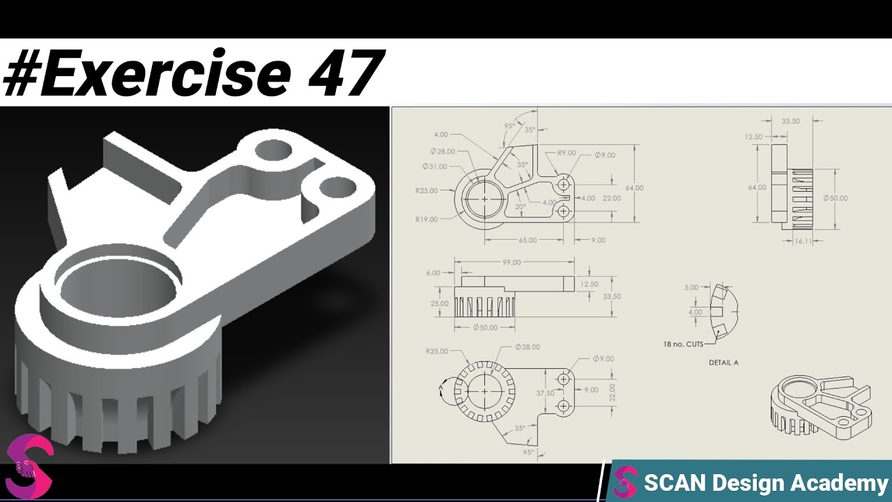 Solidworks Tutorial Exercise 47 | #solidworks | #beginners - YouTube