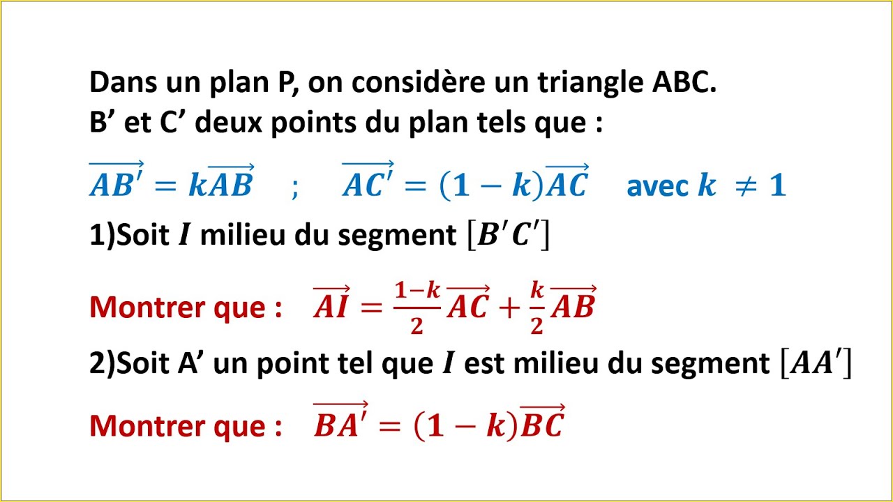 Exercice 2 dans le calcul vectoriel dans le plan - TRONC COMMUN ...