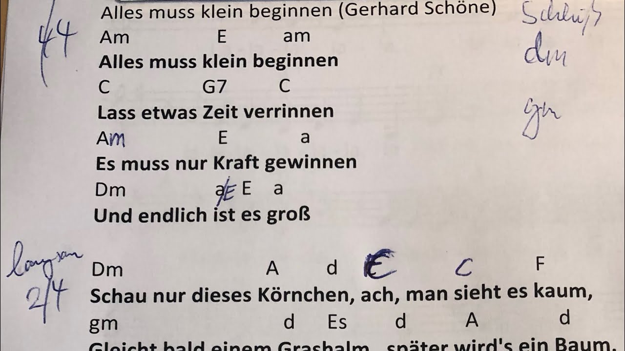Alles muss klein beginnen (Gerhard Schöne) - YouTube