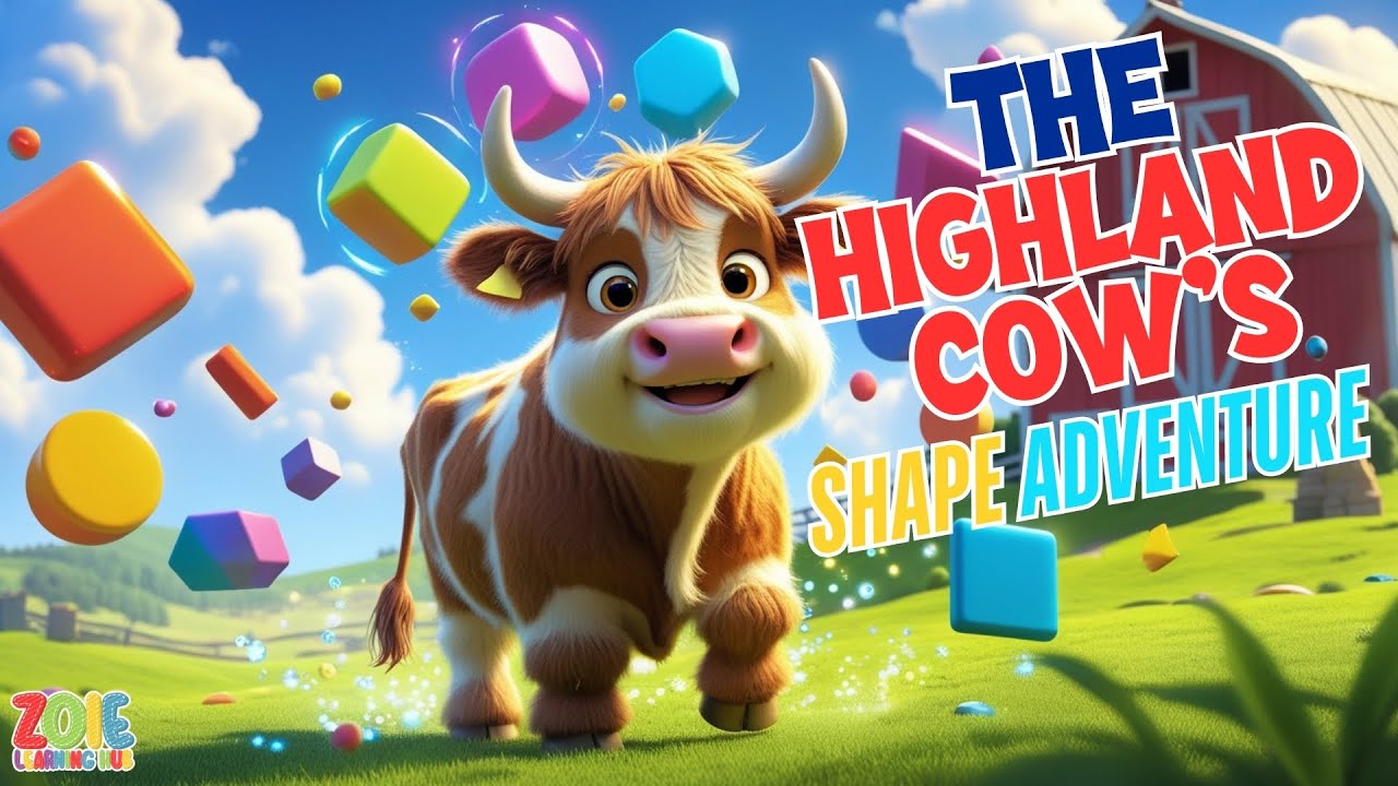 🌟 The Highland Cow’s Shape Adventure! 🐮 | Fun Toddler Song About Shapes ...