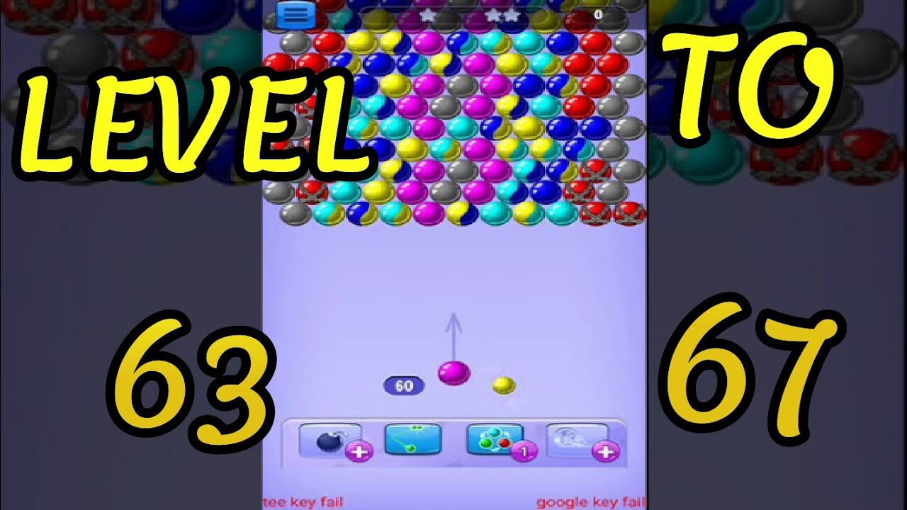 bubble shooter online gameplay level 63 to 67 - YouTube