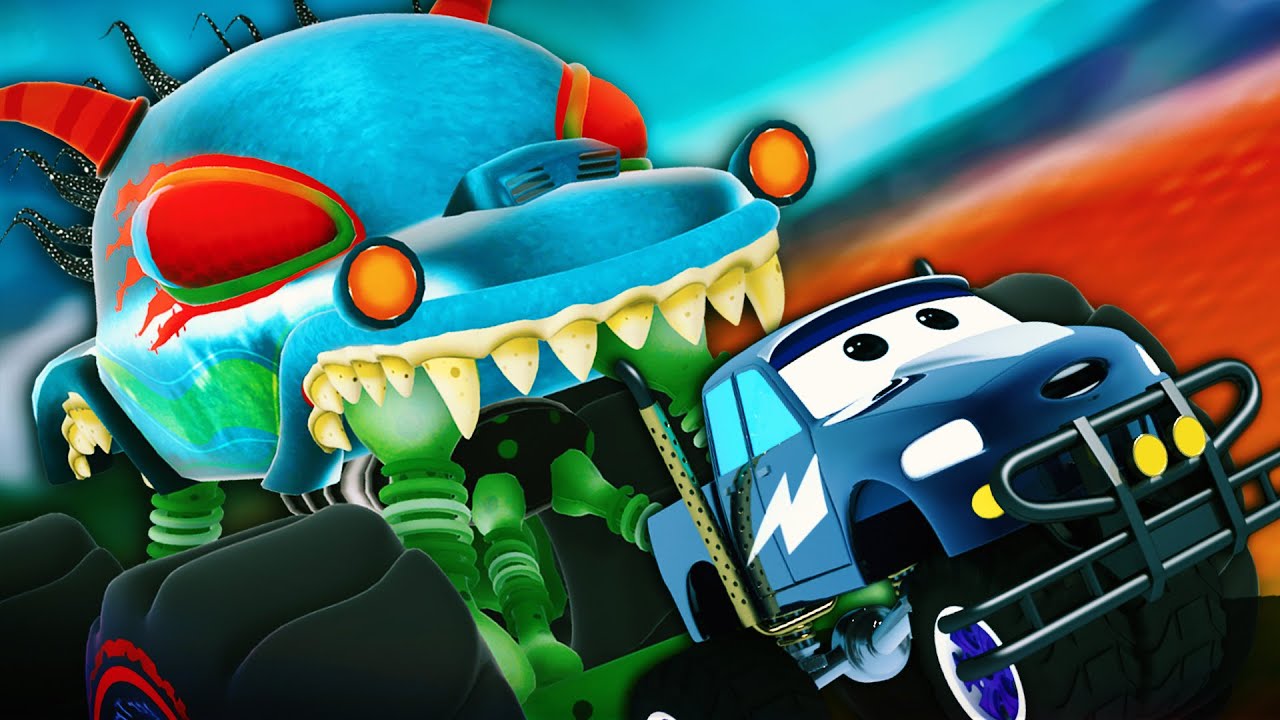 Scary Monster truck Chase | HHMT | Monster truck Dan | Shows for kids ...