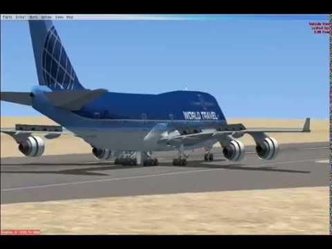 landing boeing 747 at high speed (250 knots) FSX!!! - YouTube