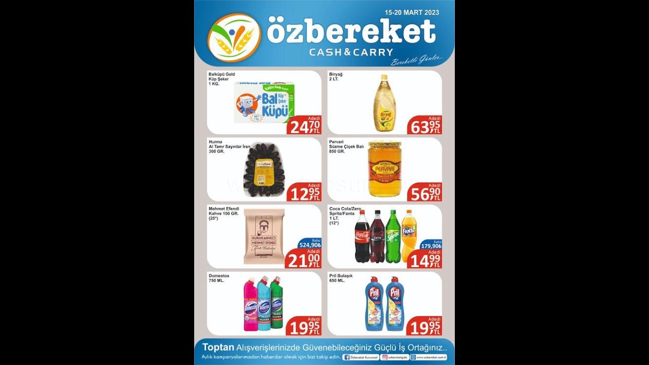 Öz Bereket Market Kampanyaları 15 - 20 Mart 2023 - YouTube