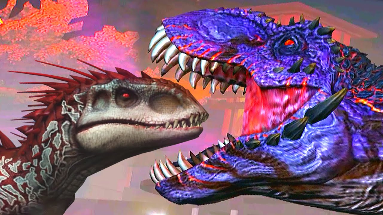 INDOMINUS REX Vs OMEGA REX BOSS BATTLE (JURASSIC WORLD). - YouTube