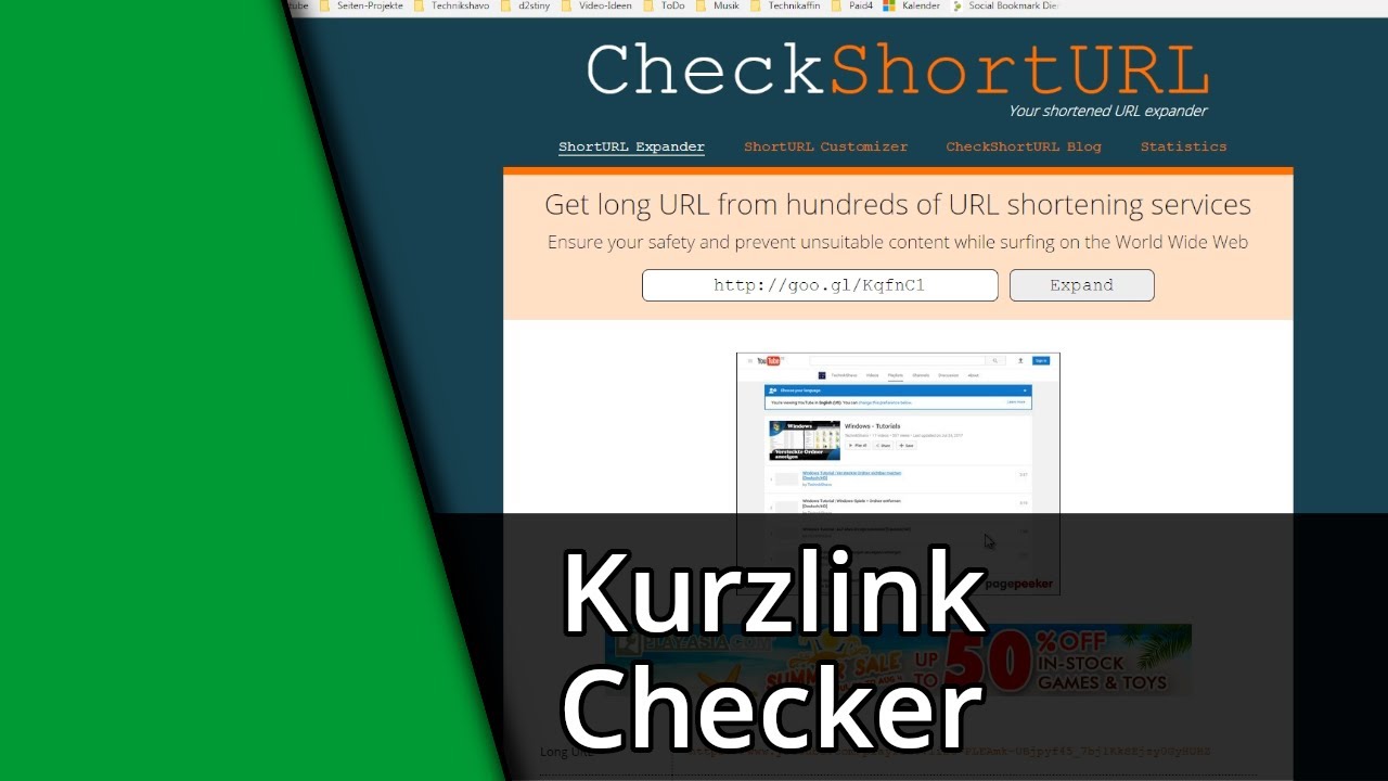 Shortlink Checker | Shortlinks sicher checken Tutorial - YouTube