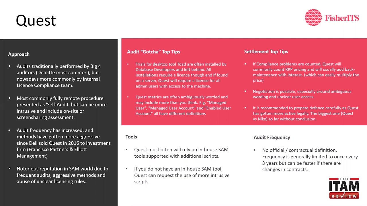 Understanding Quest Software Licence Audits - YouTube