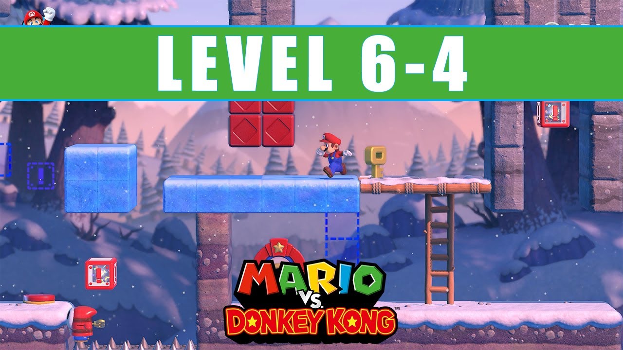 Mario vs Donkey Kong Level 6-4 - Slippery Summit Level 4 (W6-4) - Nintendo Switch - YouTube