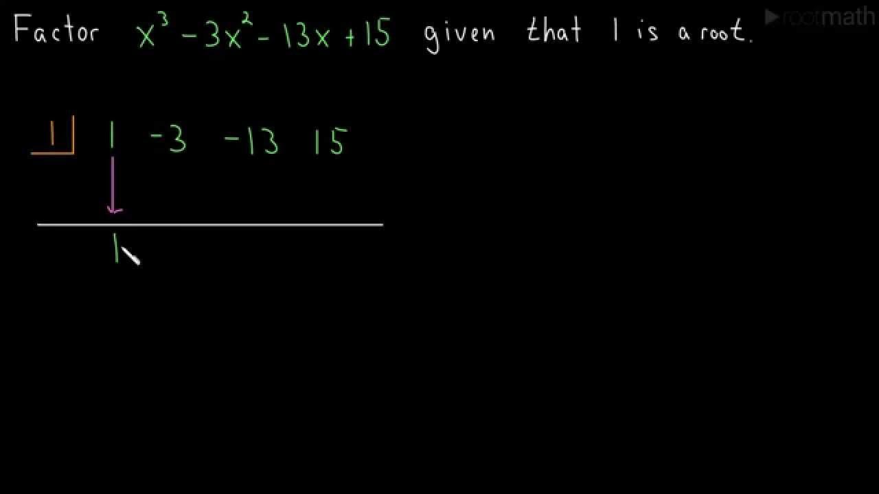 Factoring a Cubic Polynomial (Synthetic Division 01) - YouTube