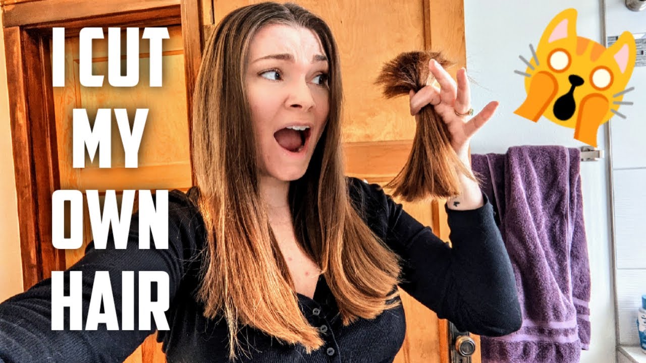 I Cut my Hair Off / I used KITCHEN scissors - YouTube