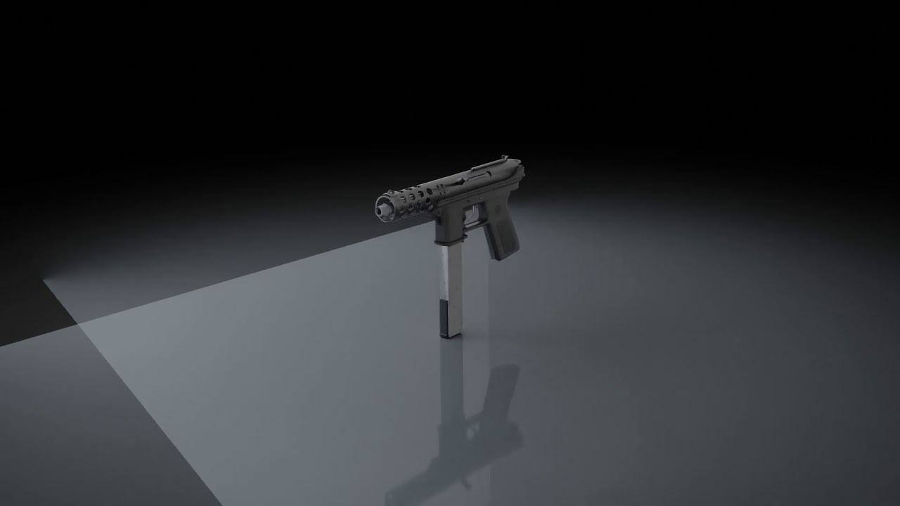 Tec-9 Semi Automatic- 3d Render - YouTube