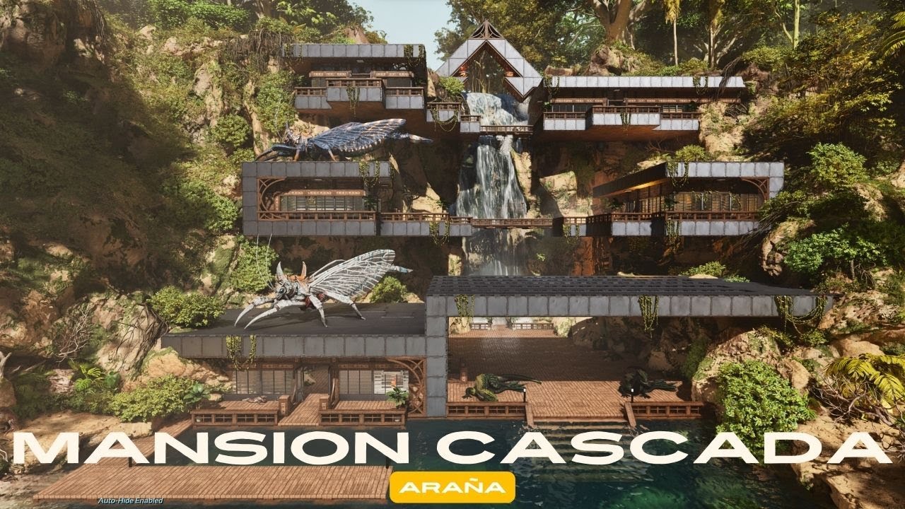 ARK ASCENDED: MANSION CASCADA. ARAÑA. BASE TOUR - YouTube