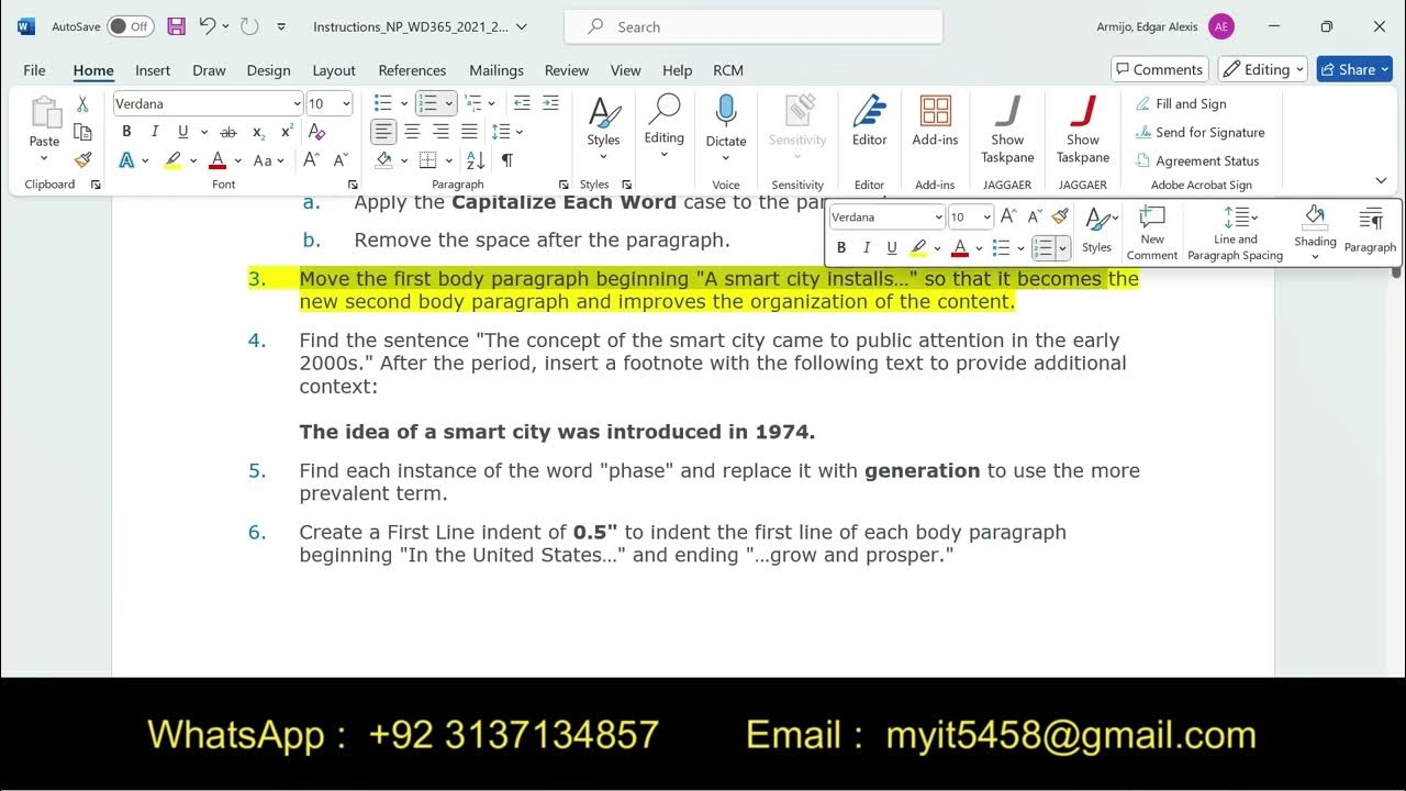 New Perspectives Word 365/2021 | Module 2: SAM Project 1a | Smart ...