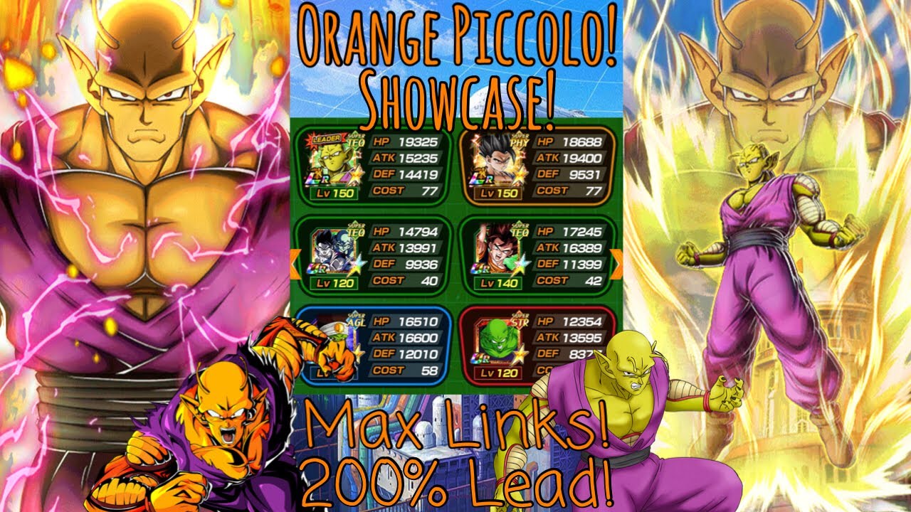55% Orange Piccolo Showcase! Max Links, 200% Leader Skill! - YouTube
