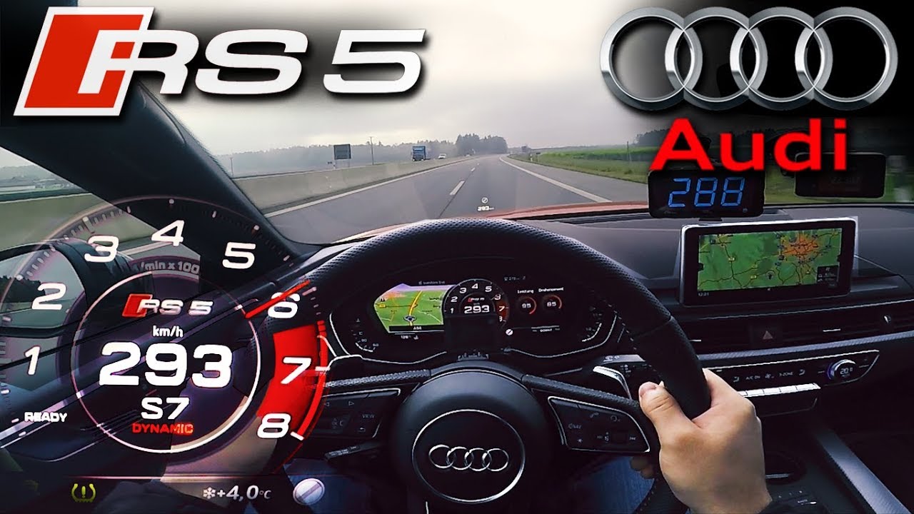 Second RUN! 2018 Audi RS5 (0-295km/h) POV | TOP SPEED, Acceleration ...