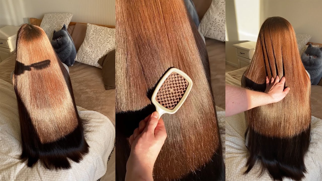 Brushing Silky Long Shiny Hair | Soothing Hair Sounds 🌿🎶 - YouTube