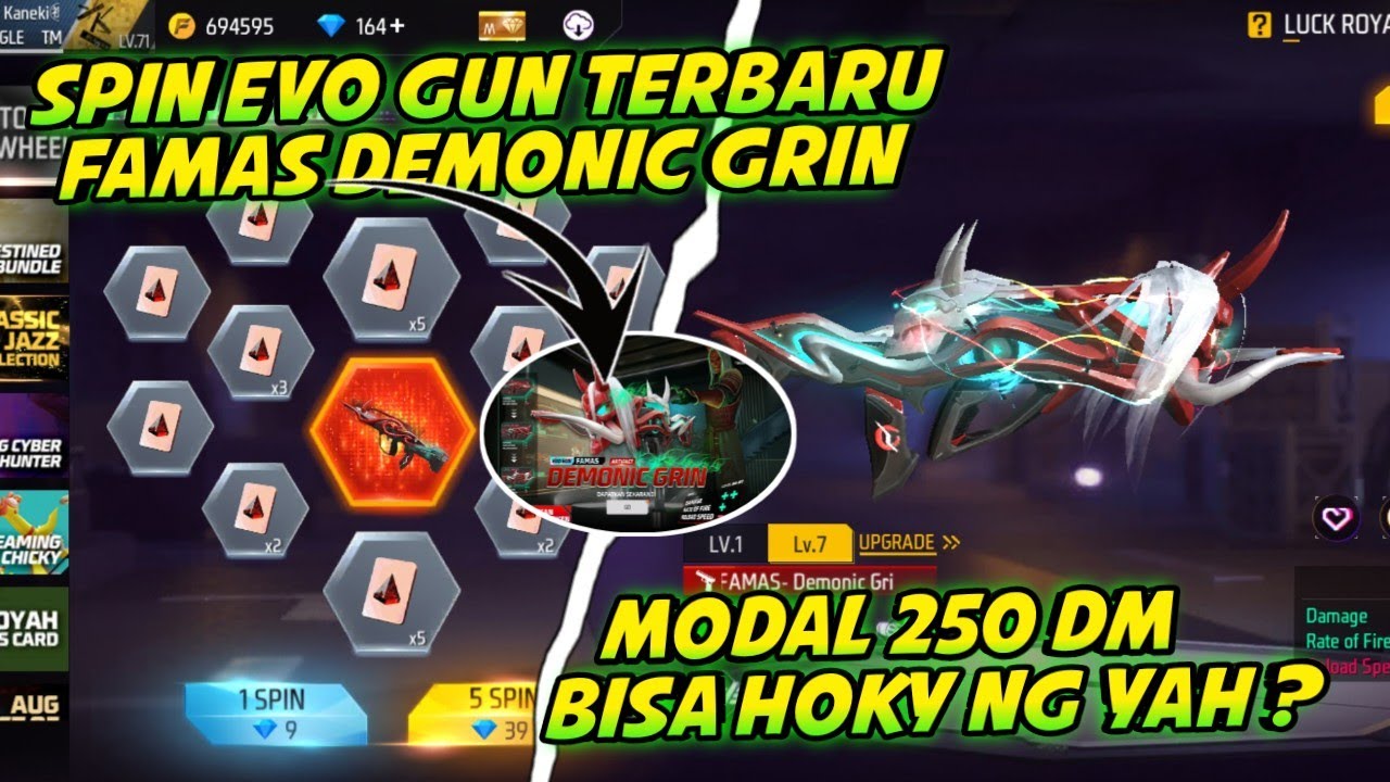 CARA SPIN 😱 EVO GUN FAMAS DEMONIC GRIN PART 2 || TRIK SPIN EVO GUN ...