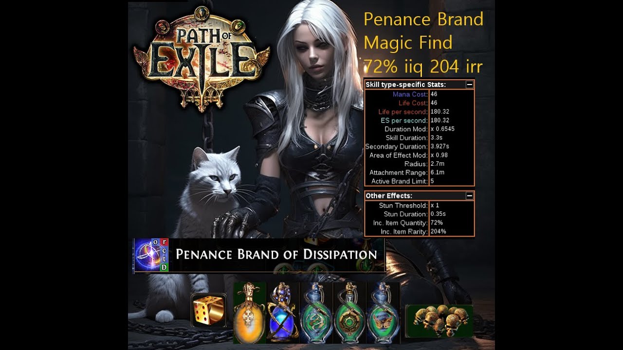 PoE 3.23 - Full Degen Magic Find - Penance Brand Aura Stacker - YouTube