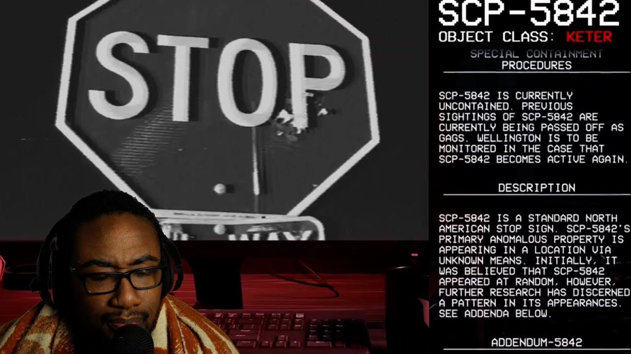 SCP Reaction | SCP-5842 │ Sentient Stop Sign │ Keter - YouTube