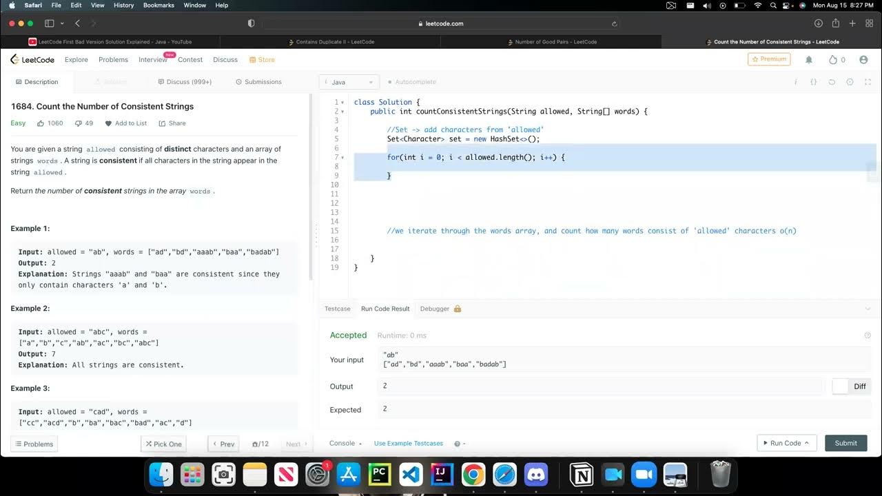 Count The Number Of Consistent Strings Theory Code Youtube