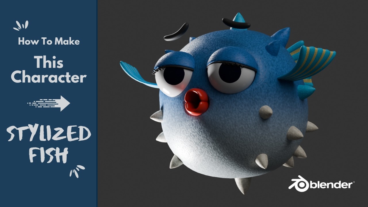 Create a Cute Stylized 3D Fish Character in Blender | Modeling ...
