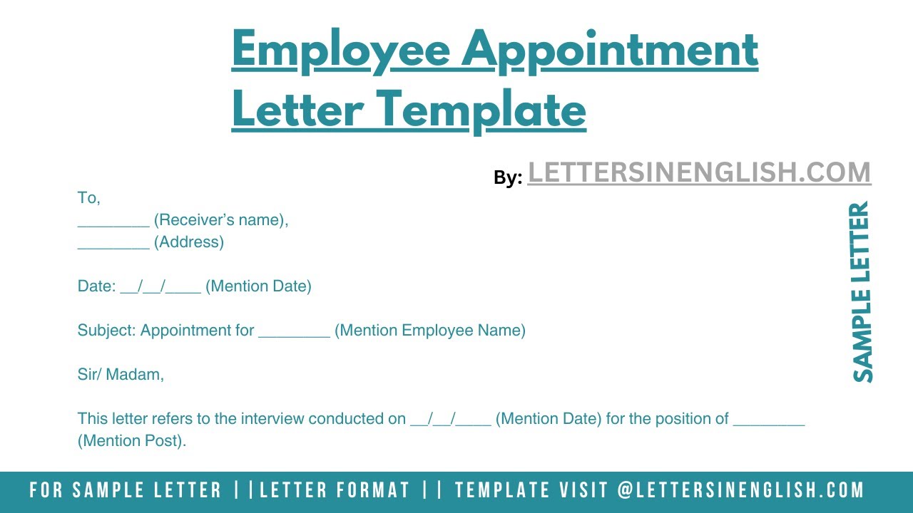 Employee Appointment Letter Template Letter Of Appointment For employee-appointment-letter-template-letter-of-appointment-for