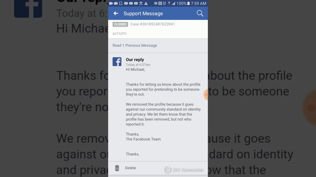 FaceBook removes profile that goes against community standards - YouTube