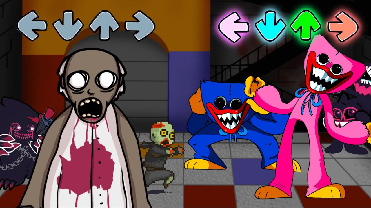 Huggy Wuggy and Kissy Missy Vs Zombies (Poppy Playtime x FNF)(FNF Mod ...