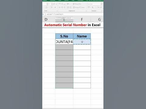 Excel formula - Automatic serial no in Excel #excel #msexcel #exceltutorial #shorts - YouTube