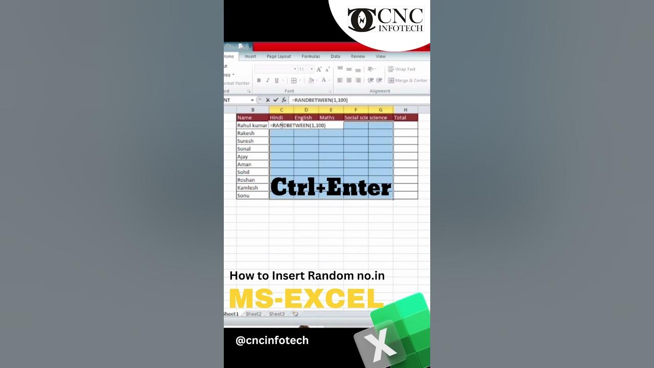 Excel trip and tricks|Random Number insert in Excel| Practice ke liye ...