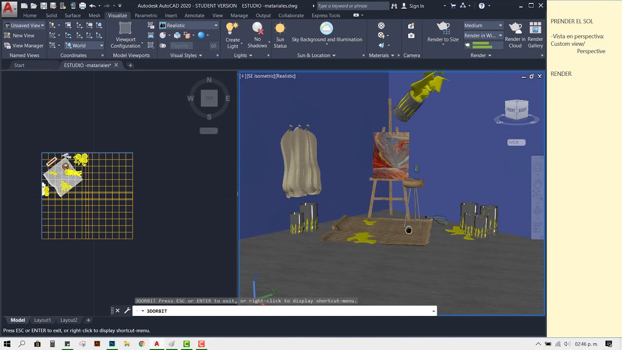 Luz del Sol en AutoCAD - YouTube