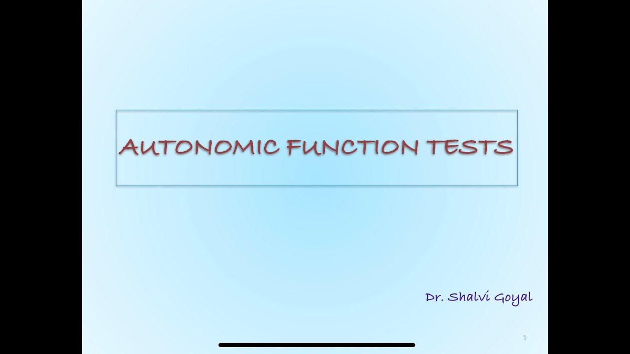 AUTONOMIC FUNCTION TEST - YouTube