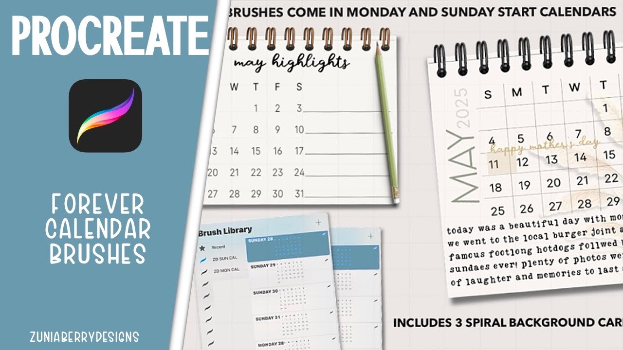 The Forever Calendars Procreate Brush - so many ways to use them in ...