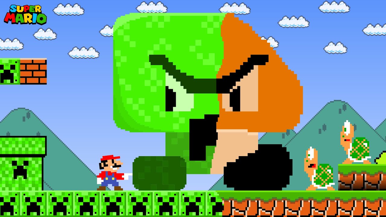 Super Mario Bros. but Everything Mario Touches Turns into Creepers ...