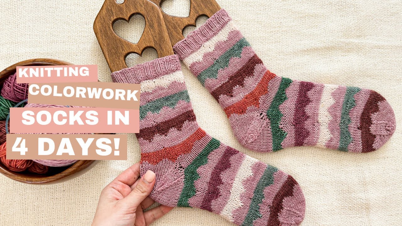 Knitting Colorwork Socks | The one week sock knitting challenge - YouTube