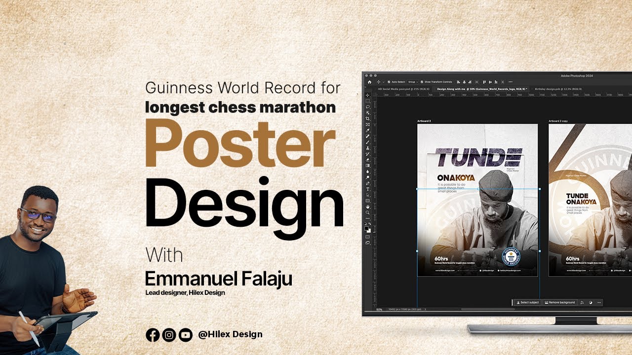 Tunde Onakoya 60hrs Guinness World Record Chess marathon Poster Design - YouTube