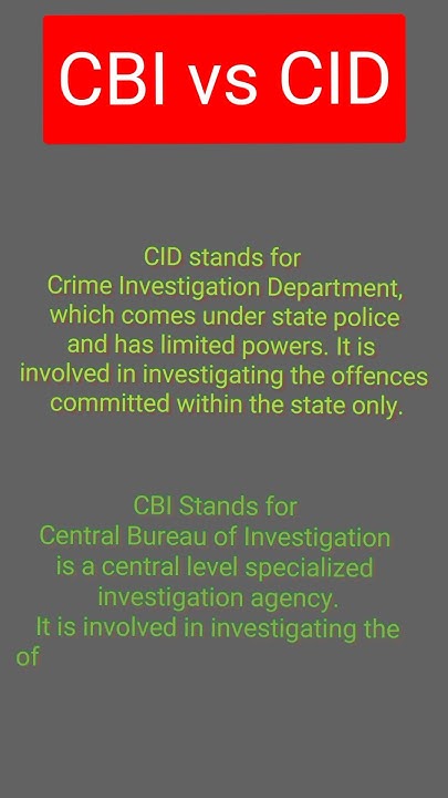 🔴 🎎 CBI & CID में अंतर|| Difference Cid & Cbi #facts - YouTube