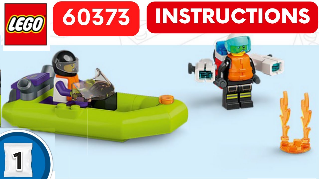 LEGO 60373 Fire Rescue Boat Building instructions - LEGO® City - YouTube