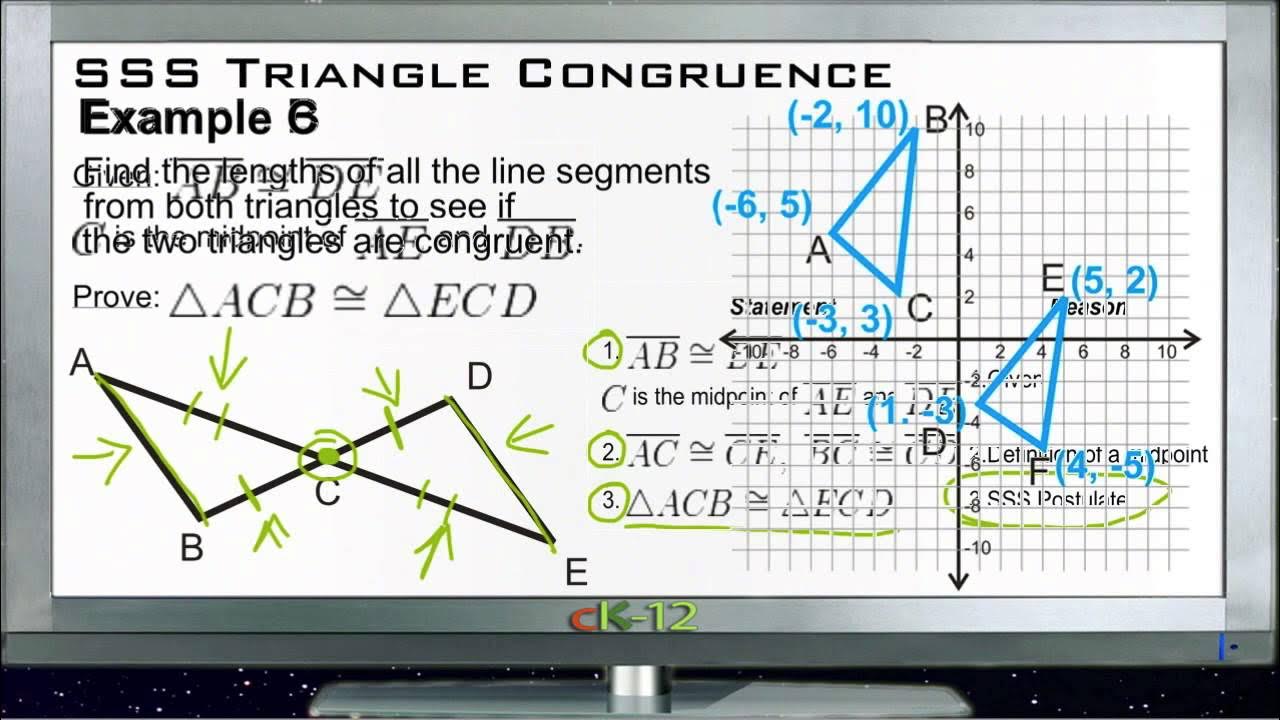 SSS Triangle Congruence: Examples (Basic Geometry Concepts) - YouTube