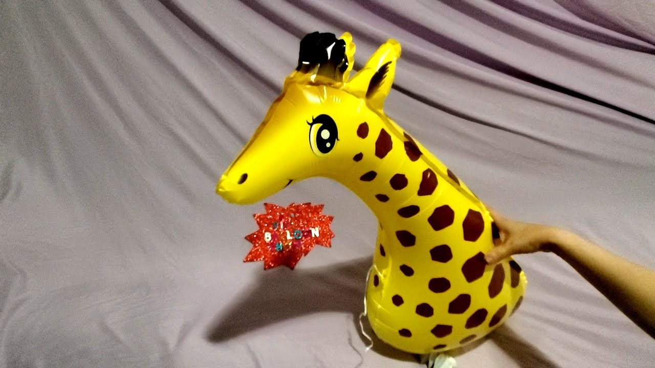 GIRAFFE MYLAR BALLOON INFLATION!!! - YouTube