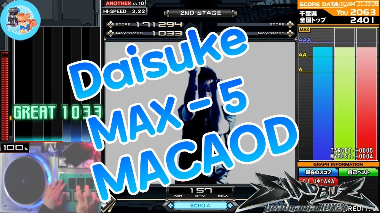beatmania IIDX Daisuke SPA MAX-5 - YouTube