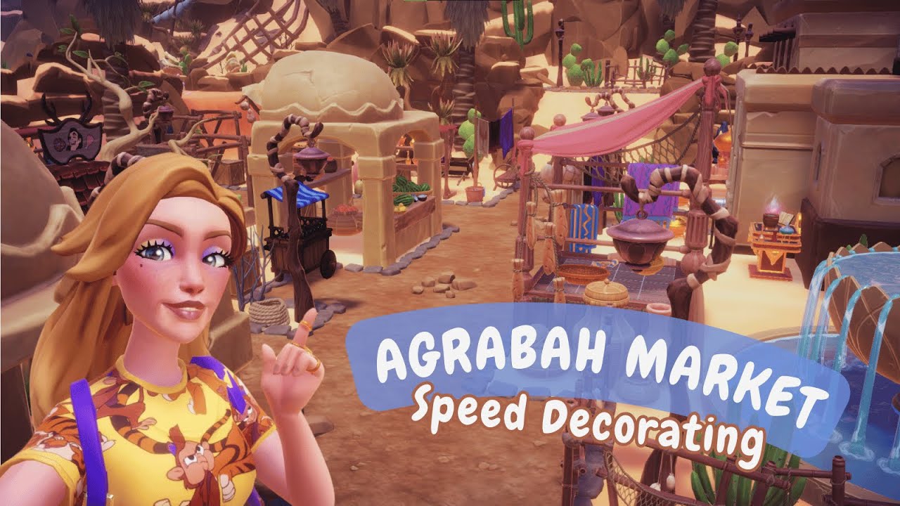 AGRABAH MARKET 🏜️ // Speed Decorating // Eternity Isle // Disney Dreamlight Valley - YouTube