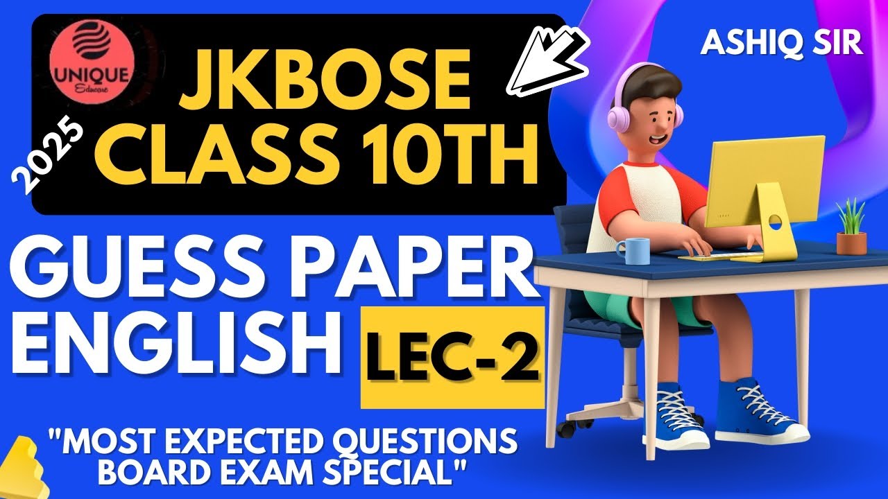 Class 10th English guess paper || jkbose class 10th Guess paper ...