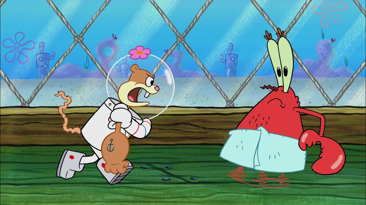 SpongeBob SquarePants: Sandy beats up Mr. Krabs - YouTube