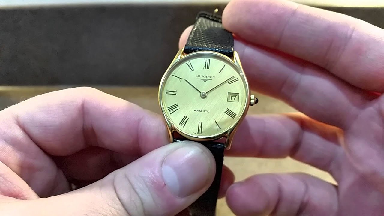 1988 Longines auto gold watch with box and papers - YouTube